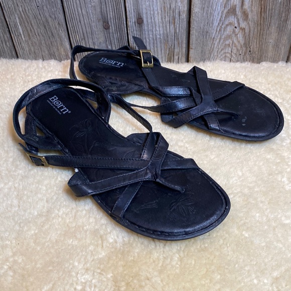 Born | Shoes | Born Black Leather Slingback Sandals | Poshmark